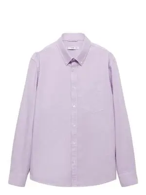 Mango Regular Fit Oxford Button-down Shirt - Violet
