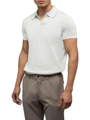 CUTS Istanbul Johnny Collar Cotton Bend Polo - Nimbus
