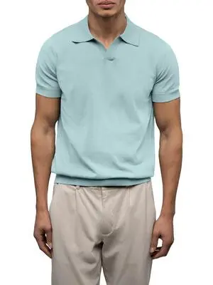 CUTS Istanbul Johnny Collar Cotton Bend Polo Sterling Blue