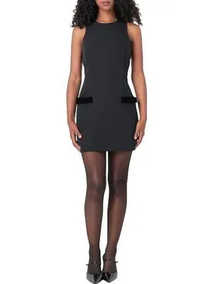 Endless Rose Velvet Bow Detail Minidress - Black
