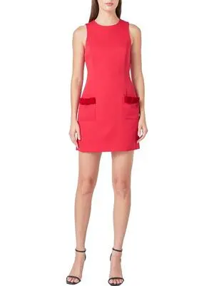 Endless Rose Velvet Bow Detail Minidress - Red