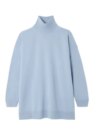 LESET Zoe Knitted Turtleneck Sweater - Blue