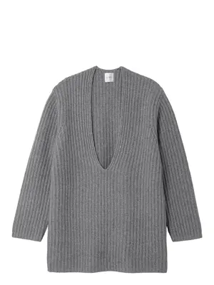 LESET Emma Ribbed-knit Sweater - Gray