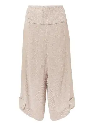 Stella McCartney Cropped Paneled Twill And Cotton-blend Pants - Beige