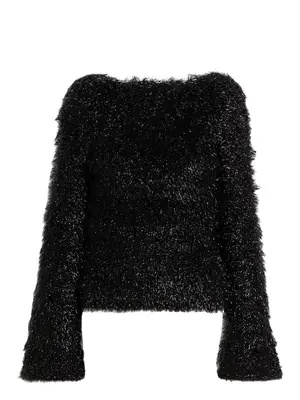 Victoria Beckham Tieback Tinsel Sweater - Black