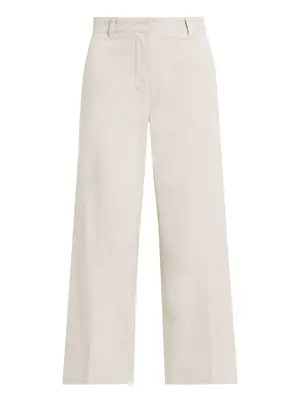 Max Mara Cotton-twill Wide-leg Pants - Beige