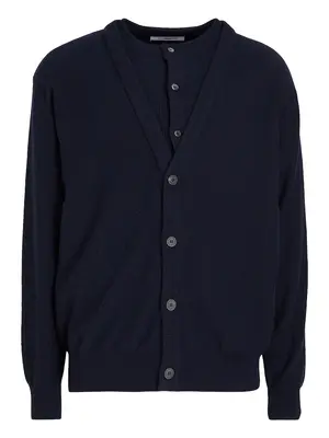 LE17SEPTEMBRE Layered Wool-blend Cardigan - Navy