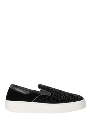 EMPORIO ARMANI Emporio Armani Monogram Velvet Sneakers