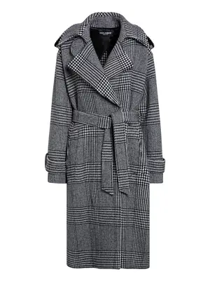 Dolce & Gabbana Houndstooth Wool Coat - Grey