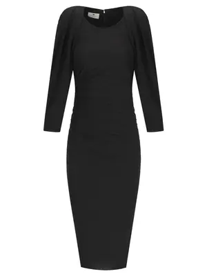 Elisabetta Franchi Crêpe Jersey Midi Dress - Black