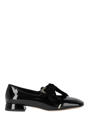 A.BOCCA Mary Jane Ballet Flat With Bow Detailing - Black