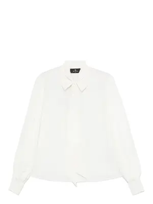 Etro Pussy-bow Silk Blouse - White