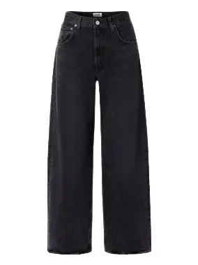 AGOLDE Low Curve Mid-rise Wide-leg Jeans - Black