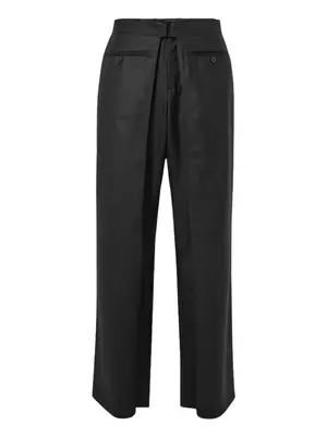BETTTER Symmetrical Layered Wool-blend Pants - Black