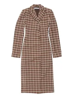 Acne Studios Check-print Coat - Brown