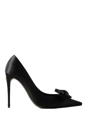 Dolce & Gabbana Bow-embellished Satin Pumps - Black