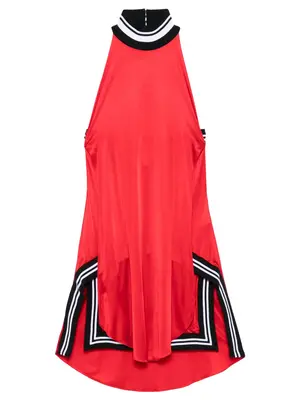 Off-White Satin Mini Dress - Red