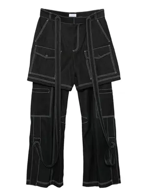 Off-White Stitch Twill Samurai Cargo Trousers - Black