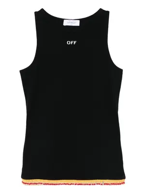 Off-White Beaded Tank Top - Black