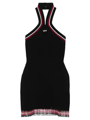 Off-White Crossover Straps Mini Dress - Black