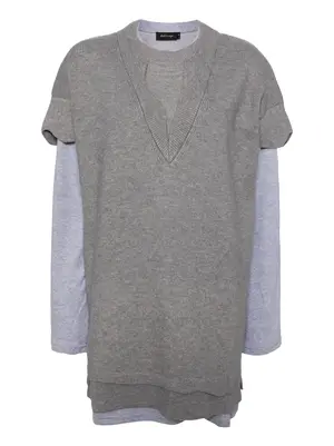 TOUT A COUP V-neck Jumper Set - Grey