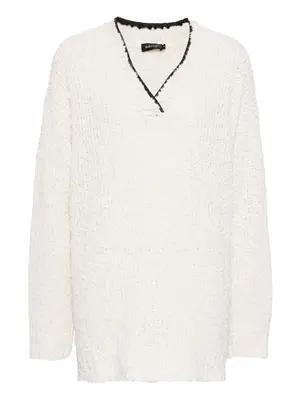 TOUT A COUP V-neck Jumper - Neutrals
