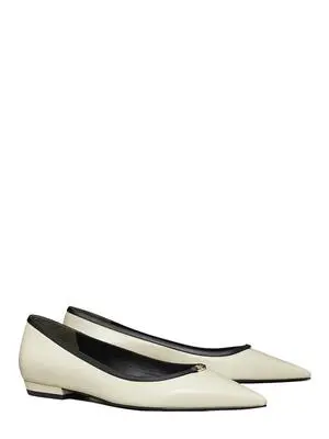 Tory Burch Double T Buckle Flat Light Cream/perfect Black