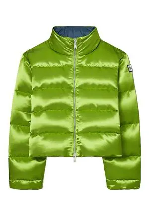 Tory Burch Satin Down Jacket - Brilliant Green