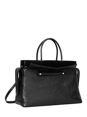 Tory Burch Large Mercer Distressed Satchel - Black