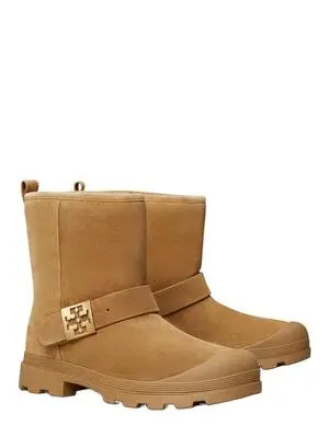 Tory Burch Tory Burch Mellow Shearling Boots Chestnut/gold