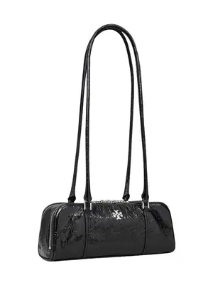 Tory Burch Mini Crinkle Leather Marshmallow Satchel Black