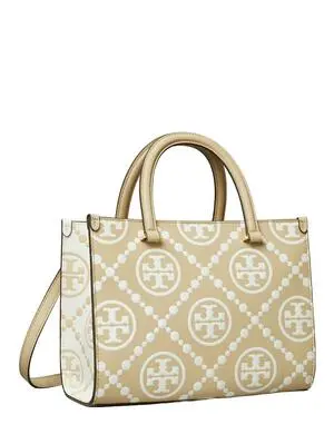 Tory Burch Tory Burch T Monogram Embossed Top-Handle Tote Beige