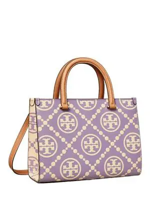 Tory Burch Tory Burch T Monogram Embossed Top-Handle Tote Lilac/new Cream