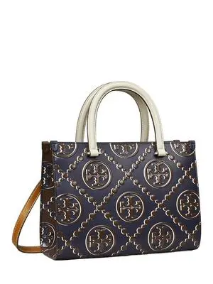 Tory Burch Tory Burch T Monogram Embossed Top-Handle Tote Tory Navy/john Coco