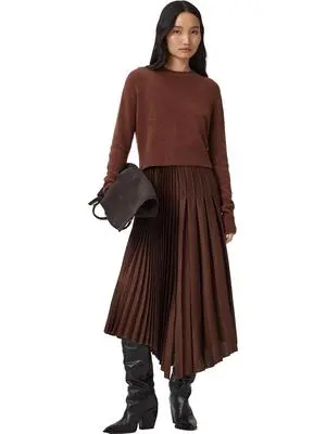 ALLSAINTS Jax 2-in-1 Maxi Dress Brown