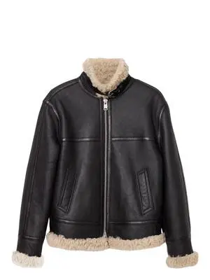 ALLSAINTS Lorel Shearling Flying Jacket - Black