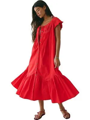 Free People Aster Midi Dress - Cherry Tomato