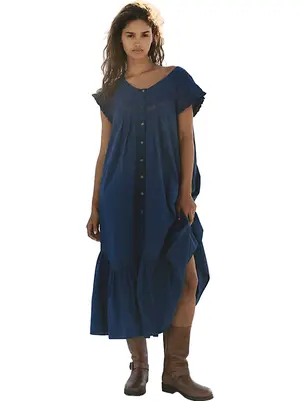 Free People Aster Midi Dress Navy Peony
