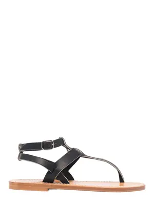 K.JACQUES K. Jacques Kepri Flat Leather Sandals Black