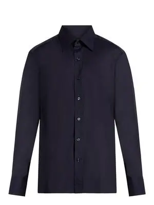 TOM FORD Slim-cut Cotton Shirt - Blue