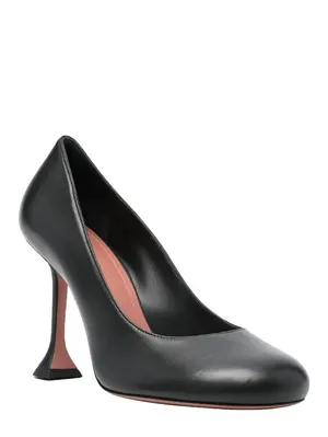 Amina Muaddi 80mm Leather Pumps - Black