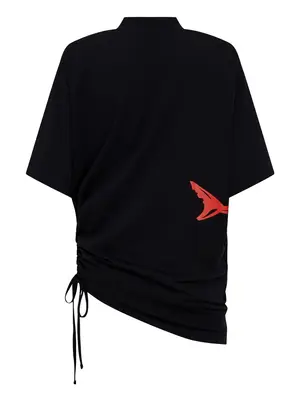 LET'S SWIM Shark Graphic T-shirt - Black