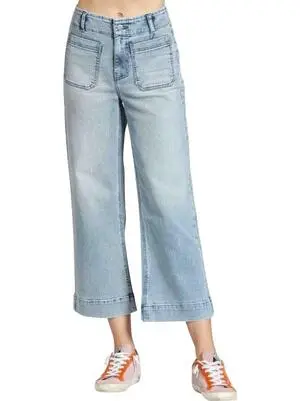 APNY Wide Leg Ankle Jeans - Light Indigo
