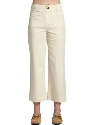 APNY Wide Leg Ankle Jeans - Natural
