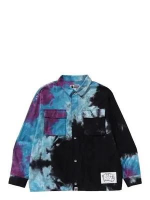 A BATHING APE Tie Dye Relaxed Fit Cpo Shirt - Black