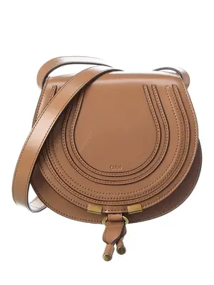 Chloé Chloé Marcie Small Leather Saddle Bag Pink