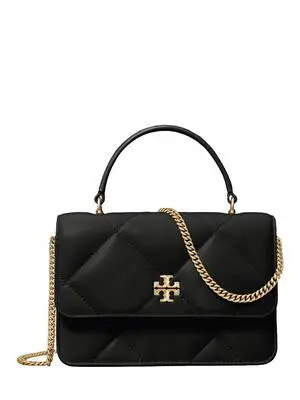 Tory Burch Mini Kira Chevron-quilted Top Handle Bag - Black