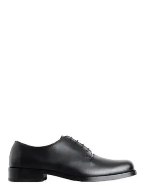 Cos Square-toe Leather Derby Shoes - Black