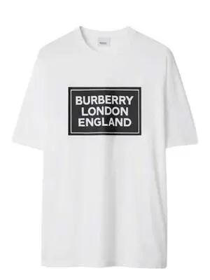 Burberry Ellison Logo Print T-shirt - White