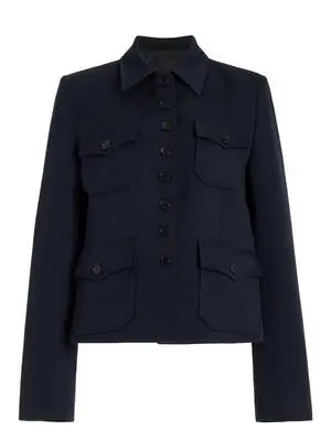 NILI LOTAN Jamison Wool Jacket Blue